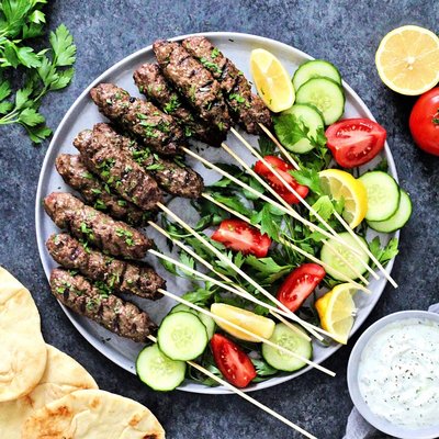 Beef Kofta Kebabs with Tzatziki Sauce - Dinner Bestie