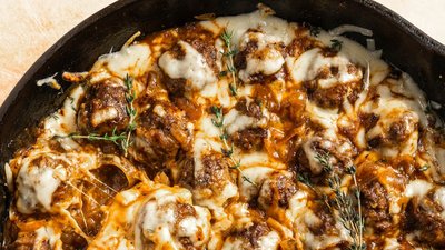 French Onion Meatballs - Dinner Bestie