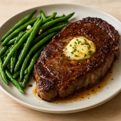 Pan‑Seared Steak with Garlic‑Butter and Sautéed Green Beans - Dinner Bestie