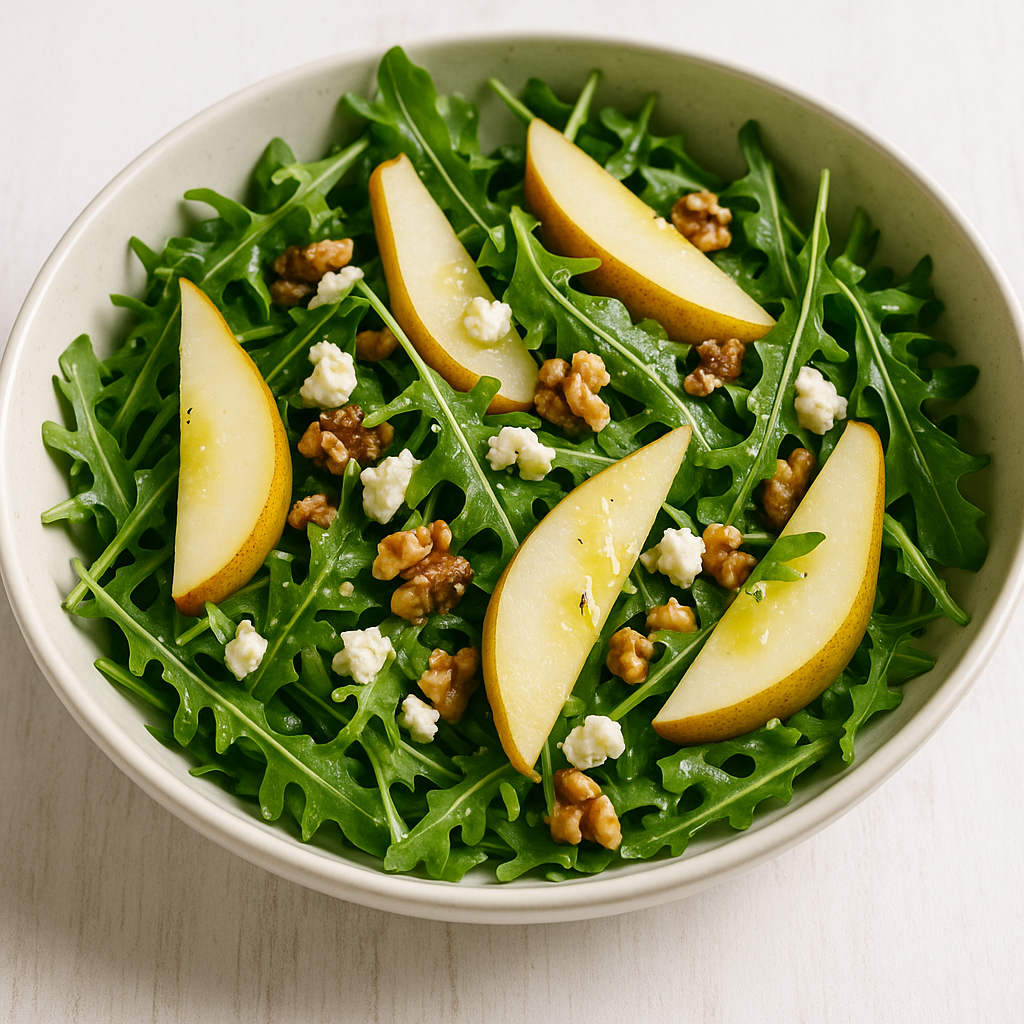 Arugula and Pear Salad with Lemon Vinaigrette - Dinner Bestie