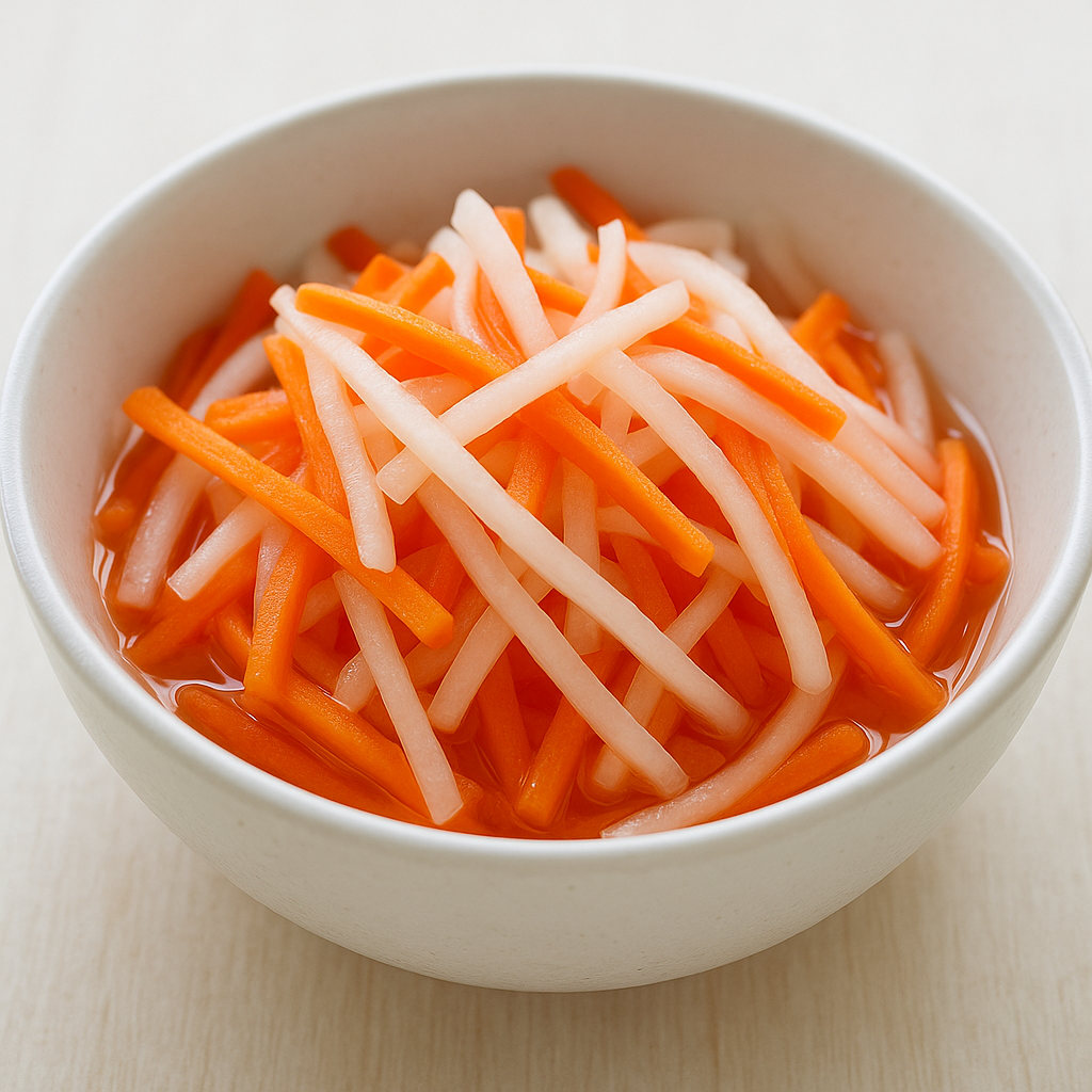 Quick Pickled Daikon Radish and Carrot - Dinner Bestie